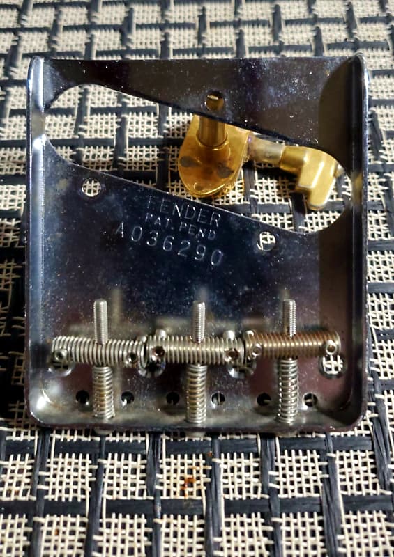Fender MIJ telecaster bridge with threaded saddles | Reverb