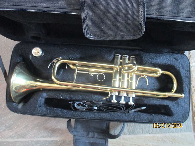 Mendini brand Trumpet with case and mouthpiece | Reverb