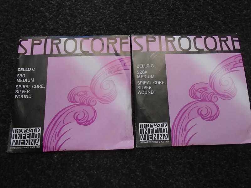 Thomastic Spiricore Silver C & Silver G cello strings | Reverb