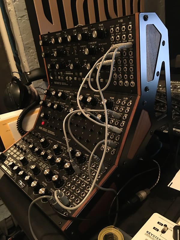 Moog Mother-32 / DFAM / Subharmonicon + 3 Tier Racks + Dust | Reverb