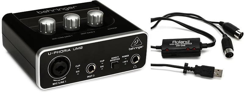Behringer U-Phoria UM2 USB Audio Interface Bundle with Roland | Reverb