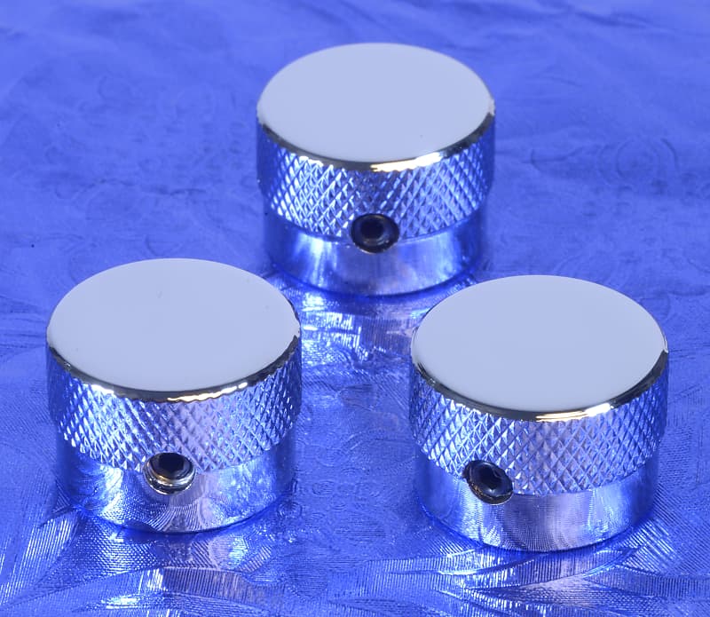 Three Chrome Control Knobs Generic Replacement For Gretsch | Reverb