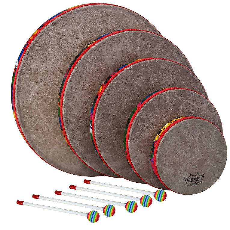 Remo 5-pc Kids Rainforest Hand Drum Set - Colorful Percussion | Reverb