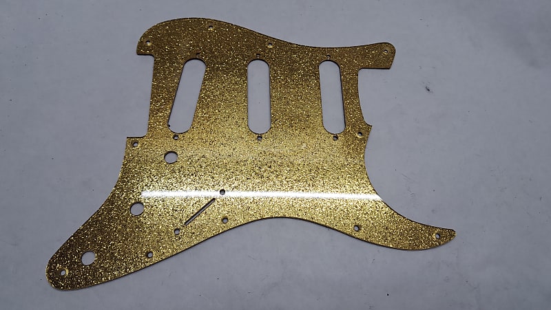 Gold Glitter SSS pickguard Fits Fender Strat Stratocaster | Reverb