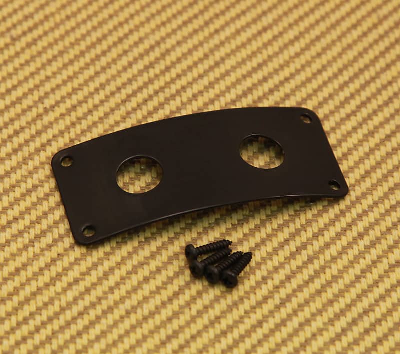 SMJP-B Rectangle Stereo Jack Plate for Guitar/Bass w/Mounting | Reverb