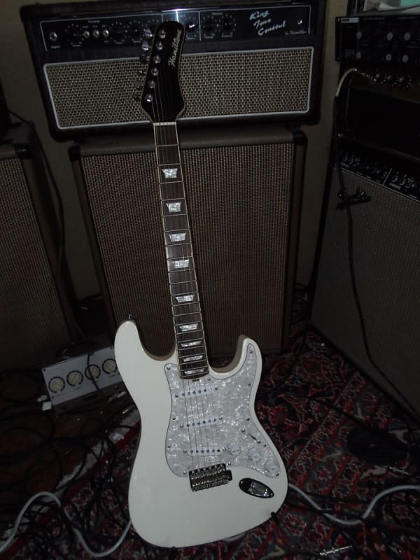 Hamiltone " Arctic White " Ltd Edition Neck Through ST | Reverb
