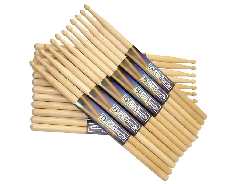 Bulk Maple Wood Tip 5B Drum Sticks - Brick 12 Pairs (24 total | Reverb