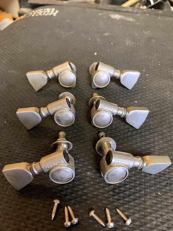 Vintage Grover Nickel 3-On A Side w/Tulip Buttons & Mounting | Reverb