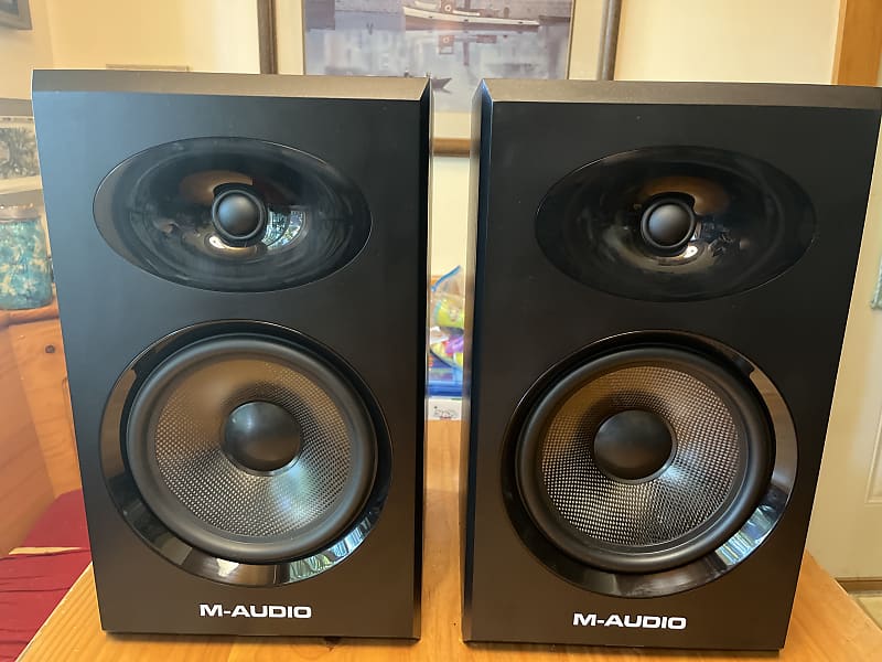 M-Audio BX8 Graphite 8” bi-amped studio monitor pair. | Reverb