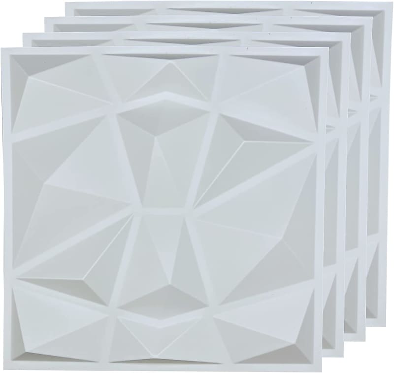 SoundAssured Geometric Acoustic Diffuser White - 4 Pack | Reverb