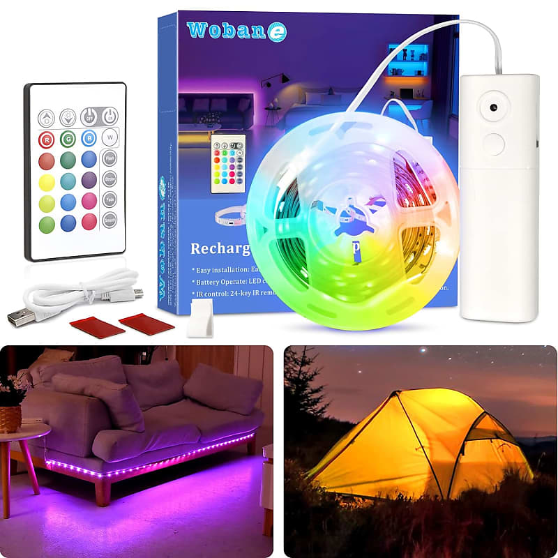 Rechargeable Led Strip Light, 2000Mah Battery Powered Color | Reverb