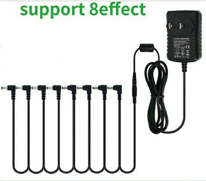 9V Power Supply Adapter w/ 8 Way Daisy Chain - Black | Reverb