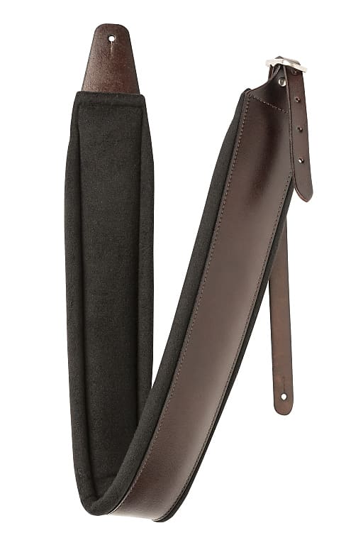 Stagg SLPL-BUCKLE BRW Brown padded leather guitar strap with | Reverb
