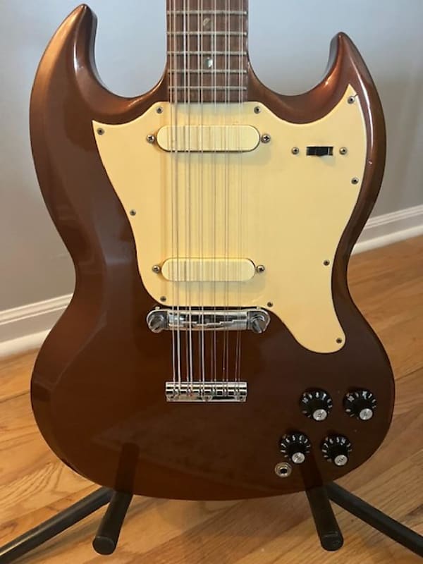Gibson SG Melody Maker 12-String 1967 - Glossy Burgandy/Gold | Reverb