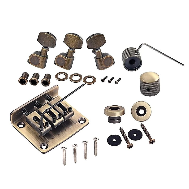 Bronze Set Cigar Box Guitar Tuning Pegs, Bridge,Strap | Reverb