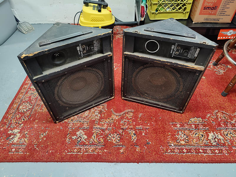 Sunn AX112 Portable PA/Monitor Speakers 1970s - Black | Reverb