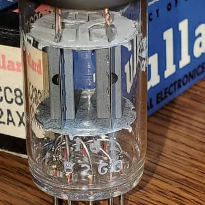 12AX7/ECC83 Mullard Red Tip 161 B2G3 etched code NOS/NIB | Reverb