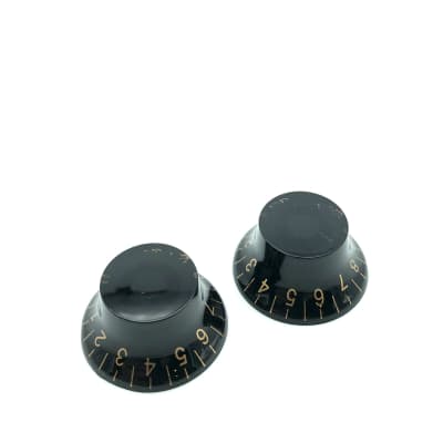 Les Paul Style Bell Bonnet Knobs Black/Gold | Reverb