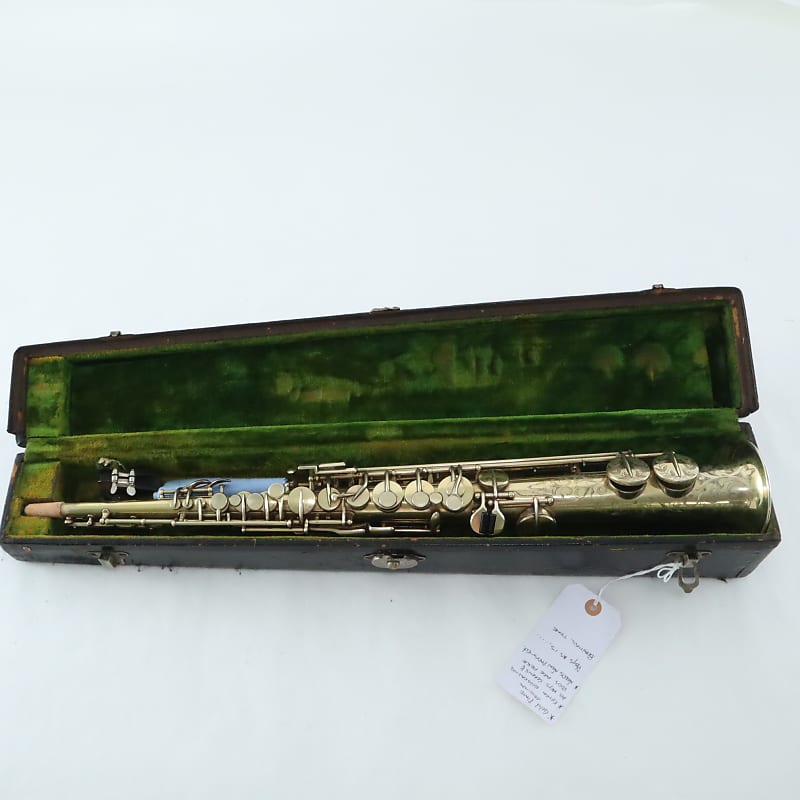 Early Evette Schaeffer Soprano Saxophone in Gold Plate | Reverb