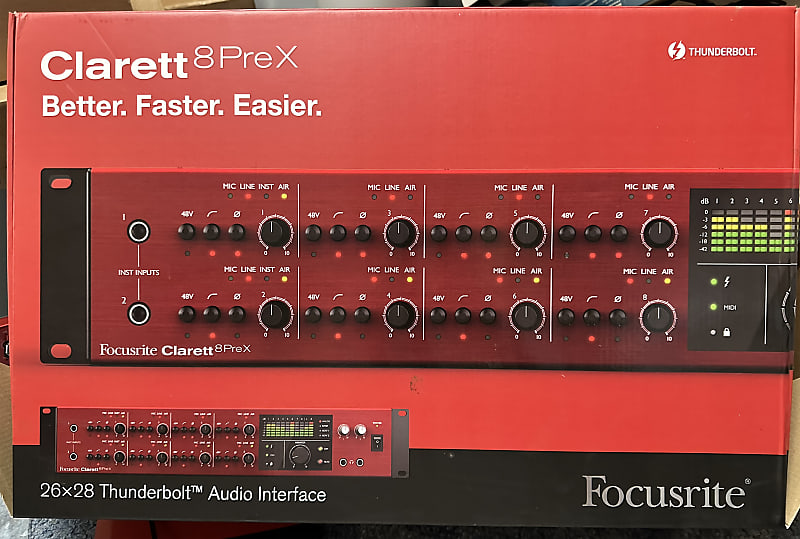Focusrite Clarett 8 PreX 26x28 Thunderbolt Audio Interface | Reverb
