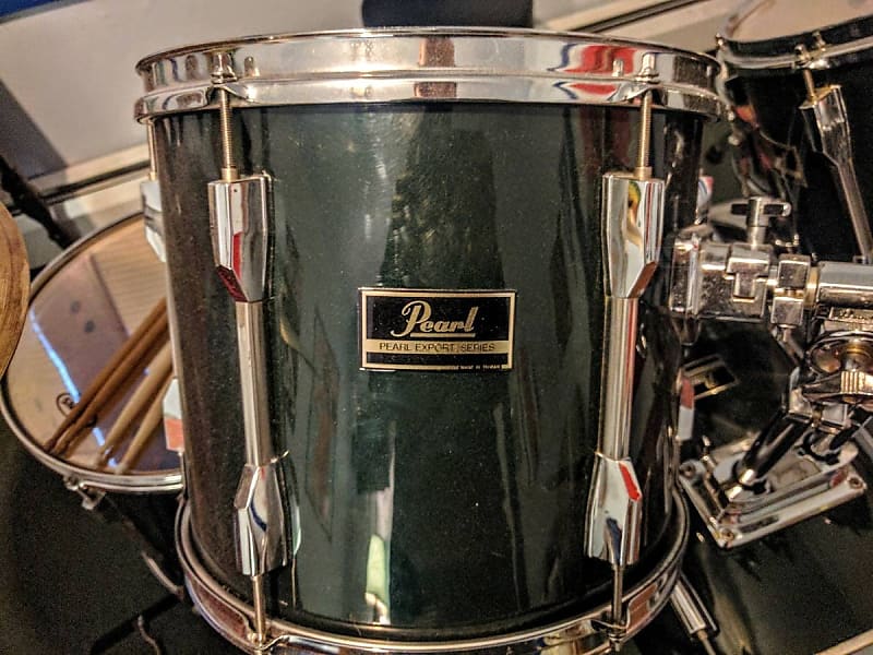 Pearl Export Series 1992 Forest Green Drum Set Complete | Reverb