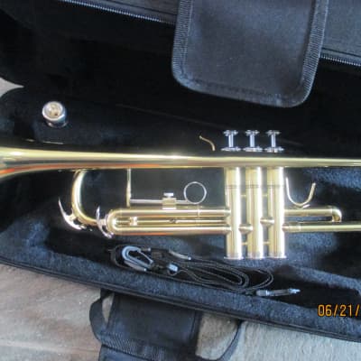 Mendini brand Trumpet with case and mouthpiece | Reverb