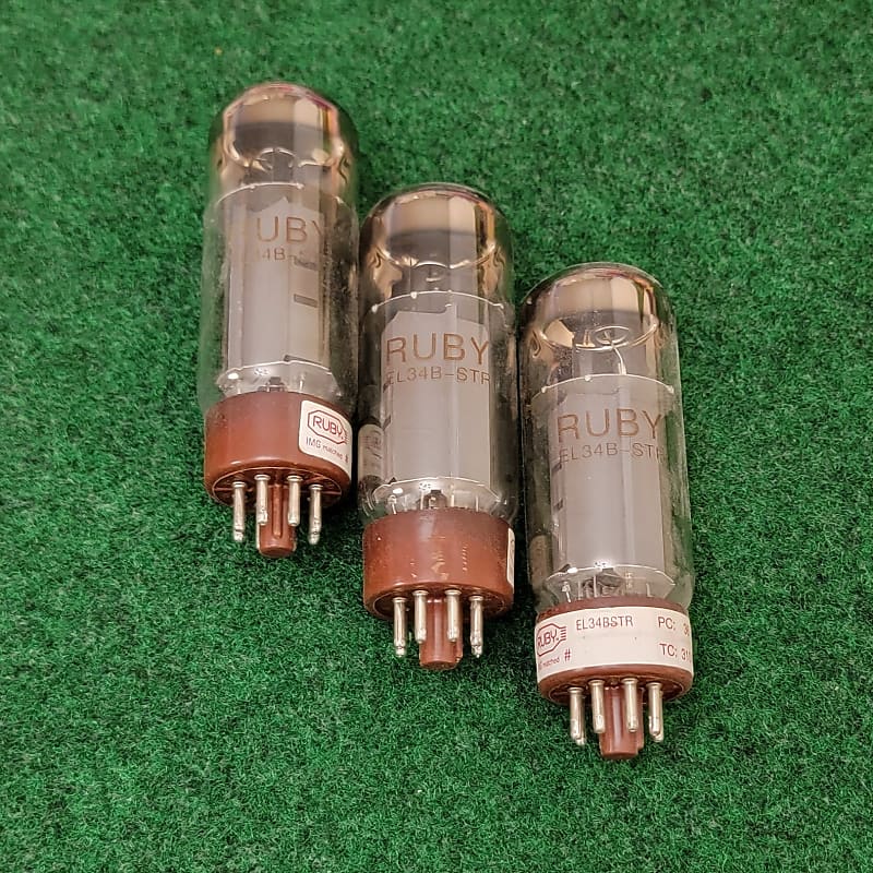 Lot of 3 MATCH TEST RUBY EL34/6CA7 POWER TUBES | Reverb Australia