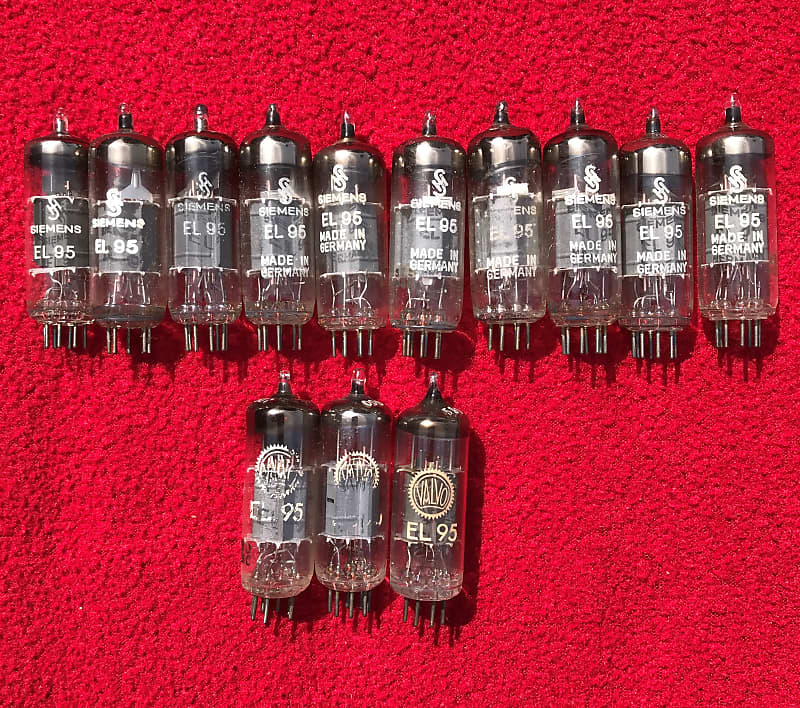 LOT (13) Vintage EL95 Tubes SIEMENS VALVO Made in Germany | Reverb
