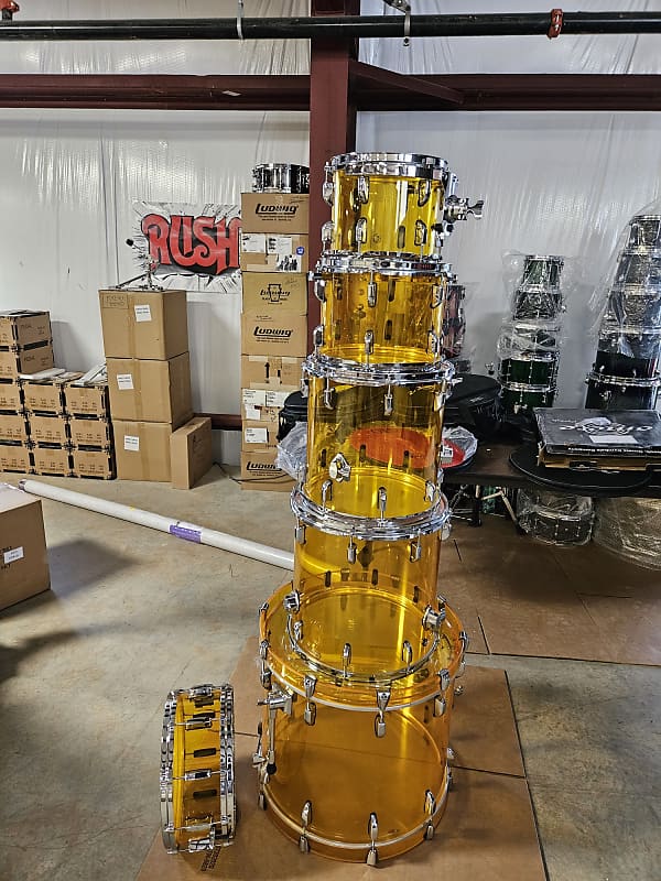 RL Drums 6 pc. acrylic drum set 2023 - Amber | Reverb