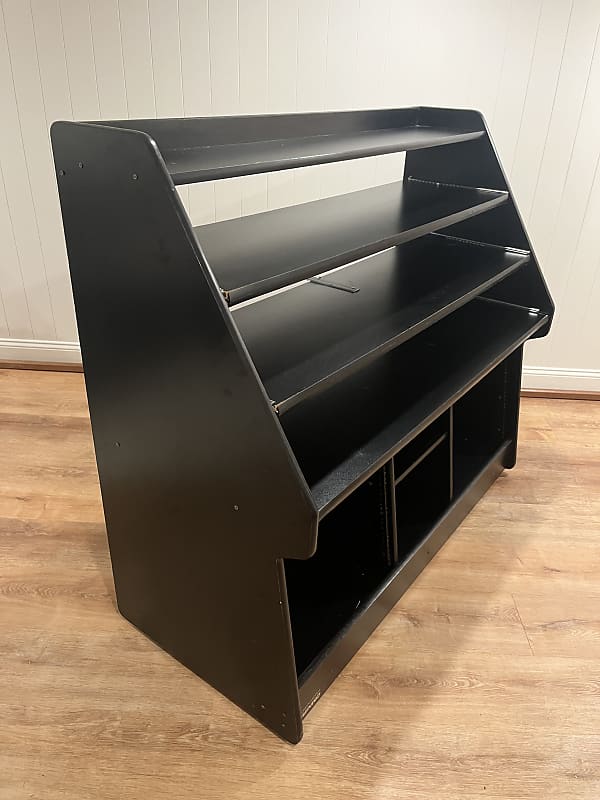 Omnirax Synthrax 76 Synth shelves rolling cabinet - Black | Reverb