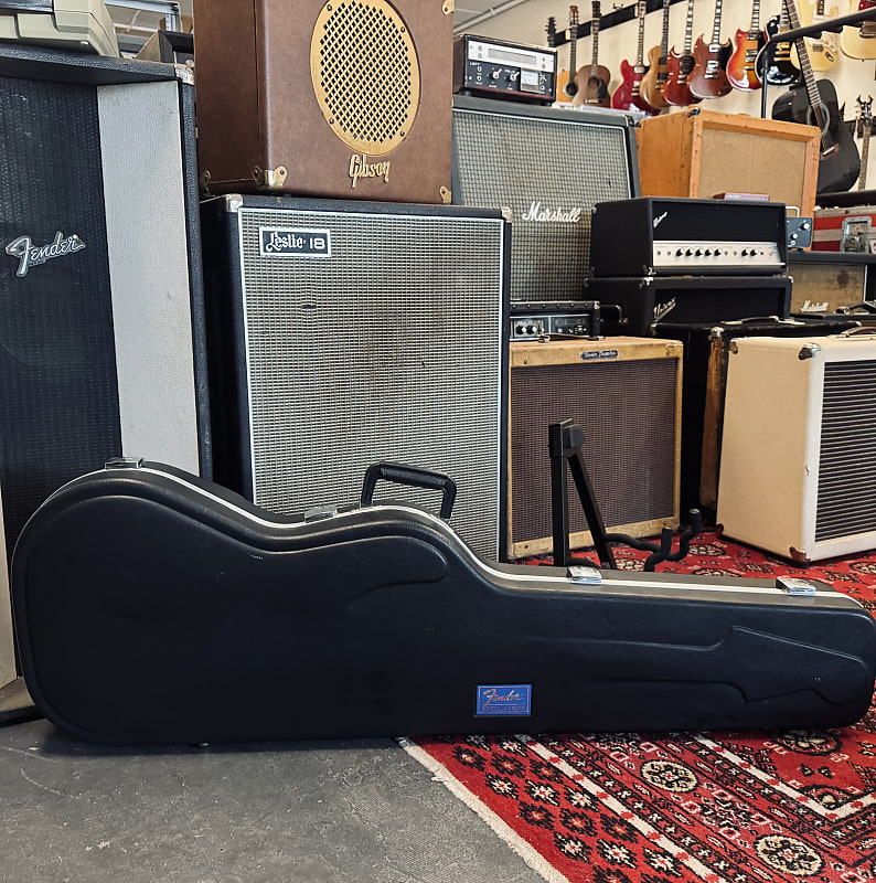 Fender Deluxe Bass Case Blue Label “Machine Gun” case 1980s | Reverb