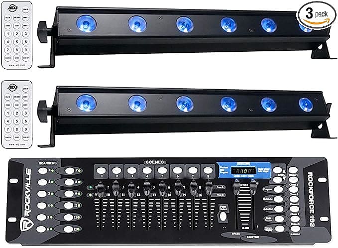 (2) American Dj Adj Ub 6H 22.5" Rgbaw+Uv Led Dmx Wash Light | Reverb