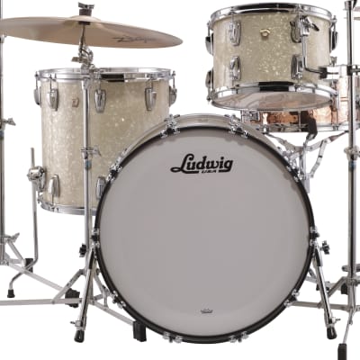 Ludwig Classic Maple FAB Vintage White Marine 3-piece Shell | Reverb