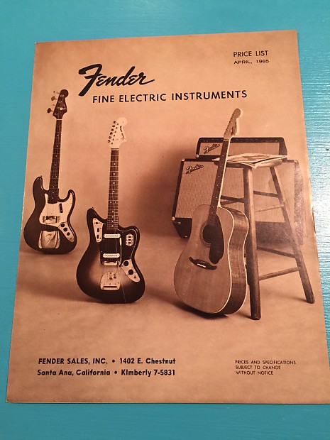 1965 Fender Price List | Reverb