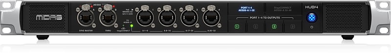 Midas HUB 4 Monitor System Hub with 4 PoE Ports for Personal | Reverb