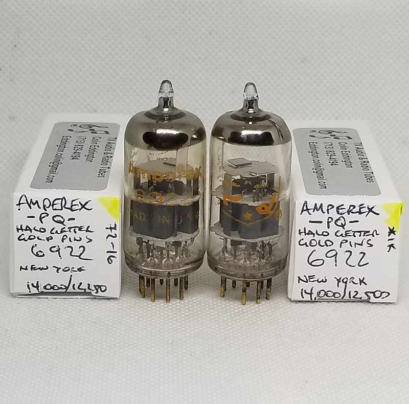 Amperex PQ 6922, Gold Pins, Halo Getter, Matched Pair NOS | Reverb