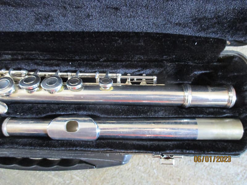 Silver flute with case | Reverb