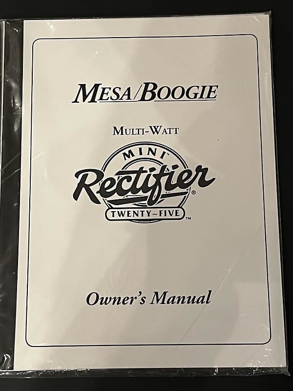 Mesa Boogie Multi-Watt Mini Rectifier Twenty~Five Owner's | Reverb