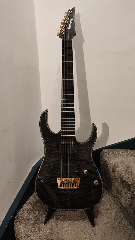 Ibanez RGIX27FEQM-TG Iron Label 7-String Transparent Gray | Reverb