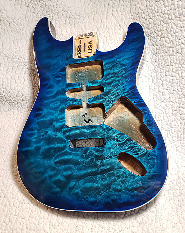 Impressive USA made,Double bound Alder body in Blue clouds | Reverb