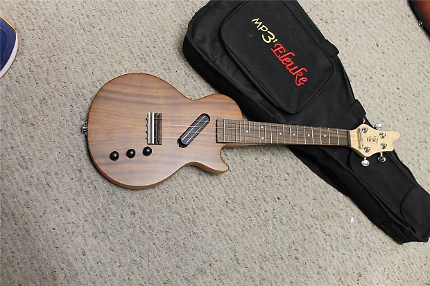 Eleuke Concert LP Style Natural electric solid body ukulele | Reverb
