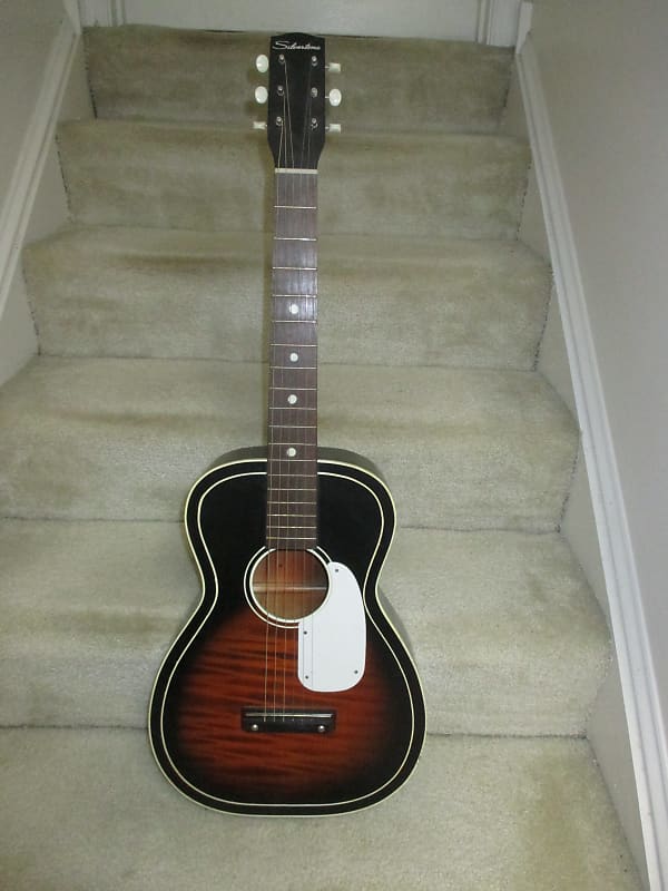 Silvertone 604 Folk Parlor Acoustic Guitar circa 1960 - dark | Reverb