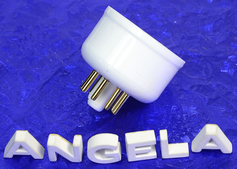 One Eight Pin Octal Large White Ceramic & Gold Tube Socket | Reverb