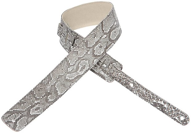 Levys M1APY - Snake/Python Skin Gray/White Guitar/Bass Strap | Reverb