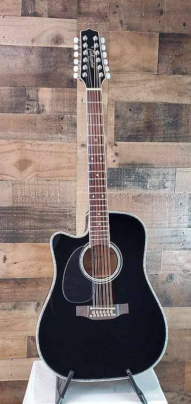 Takamine EF381DX Left-handed, 12-string, Black, Softcase, 909 | Reverb