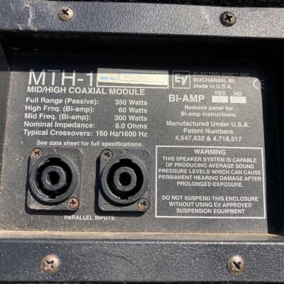 4 Electro-Voice EV MTH-1 Mid/High cabinets 1996 Black carpet | Reverb