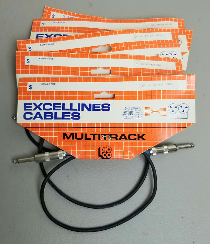 ProCo - 4 PACK 2 ft 1/4" Patch Cable's - Excellines - NOS! | Reverb