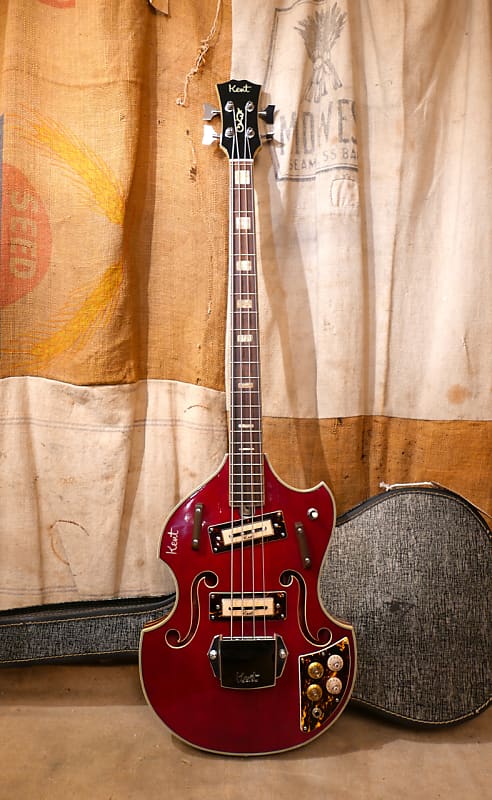 Kent Model 833 Violin Bass Guitar 1968 Cherry Red | Reverb