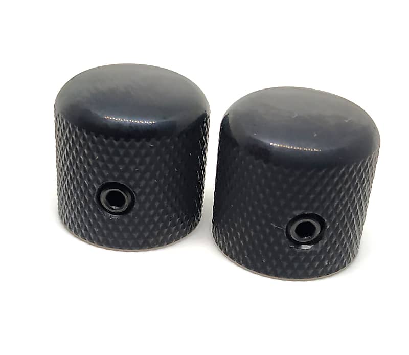 2 Black SmallGrip Telecaster Metal Dome Knobs for 6mm Pots | Reverb