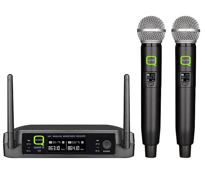 Q-Audio QWM-11 V2 Dual UHF Wireless Handheld Microphone | Reverb